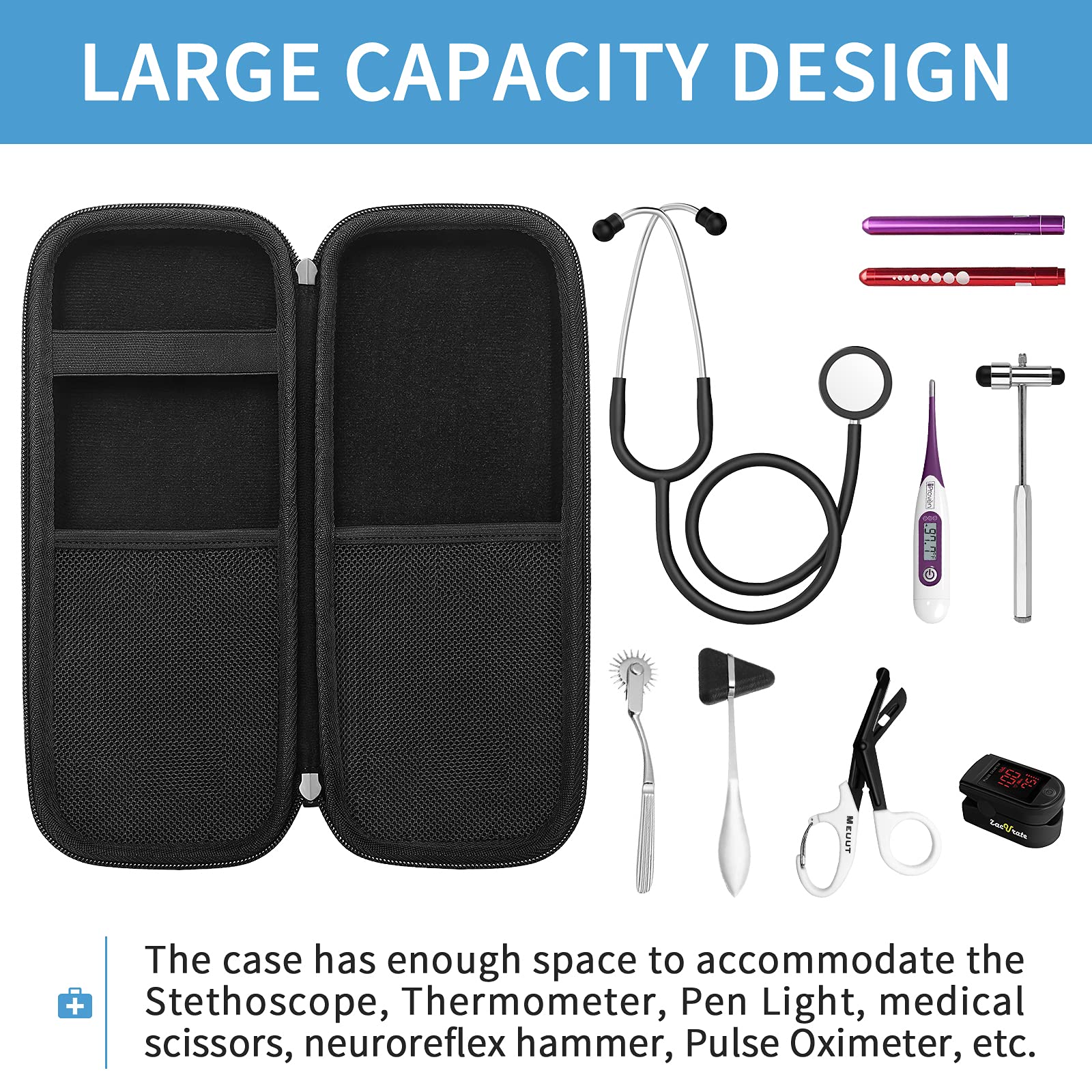 YINKE Stethoscope Case for 3M Littmann Classic III/Cardiology IV/Lightweight II S.E. & MDF Acoustica Stethoscope, Hard Organizer Storage Bag for Nurses and Doctors Accessory (Gradient)