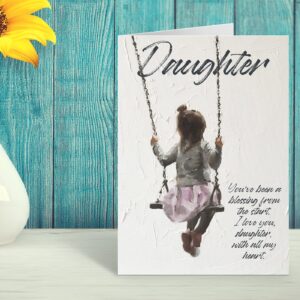 James Coates Daughter Birthday Cards from Mum or Dad with Lovely Sentimental Words, A5 Size