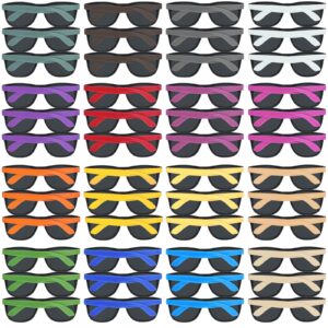 48 pack 16 colors neon party sunglasses, 80’s retro style party favors sun glasses bulk for carnival, summer pool toys, goody bag stuffers, boy and girl beach party supplies, birthday, school gift