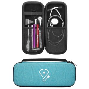 yinke stethoscope case for 3m littmann classic iii/cardiology iv/lightweight ii s.e. & mdf acoustica stethoscope, hard organizer storage bag for nurses and doctors accessory (blue)