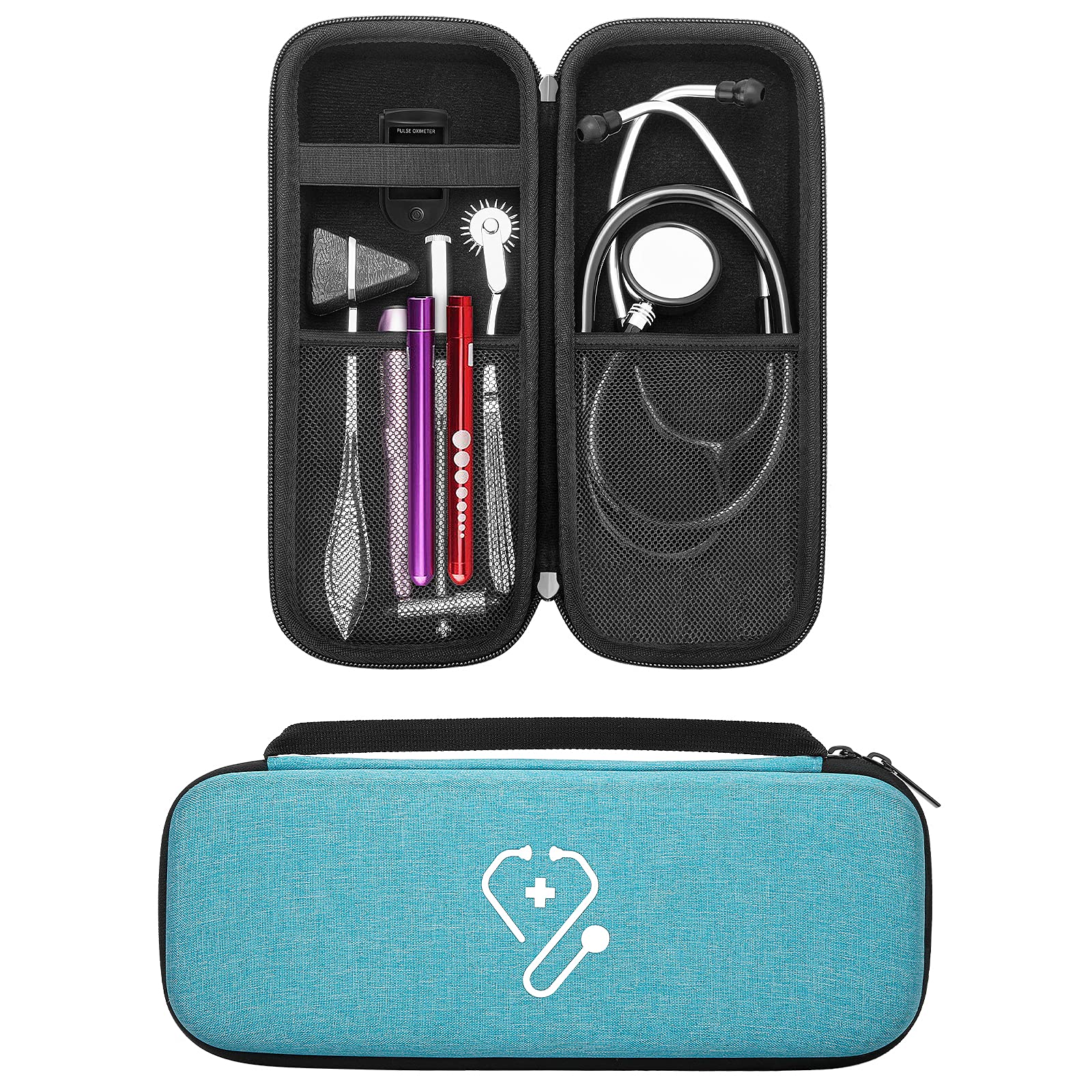 YINKE Stethoscope Case for 3M Littmann Classic III/Cardiology IV/Lightweight II S.E. & MDF Acoustica Stethoscope, Hard Organizer Storage Bag for Nurses and Doctors Accessory (Blue)