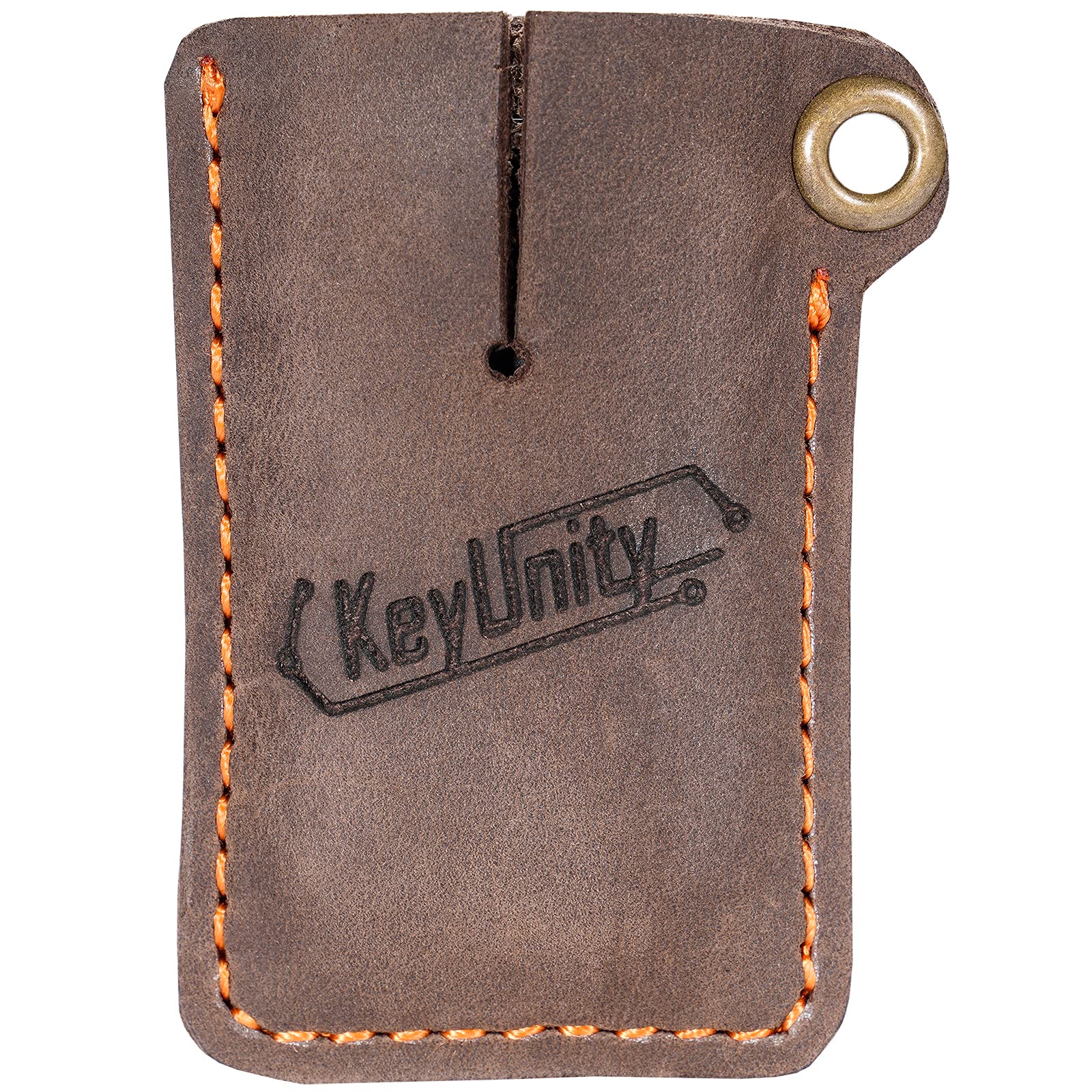 KeyUnity KA03 Leather Sheath EDC Pocket Organizer Hand Stitched Slip Pouch for KU00 Carabiner, Nail Clippers, Mini Flashlight, Mini Crowbar (KA03)