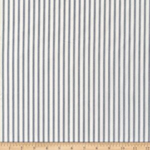 magnolia home fashions berlin ticking stripe duck slate grey, fabric by the yard