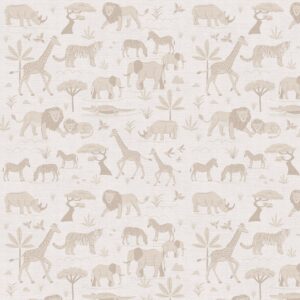 pbs fabrics jungle baby by lisa whitebutton, quilter's cotton by the yard, safari, cream