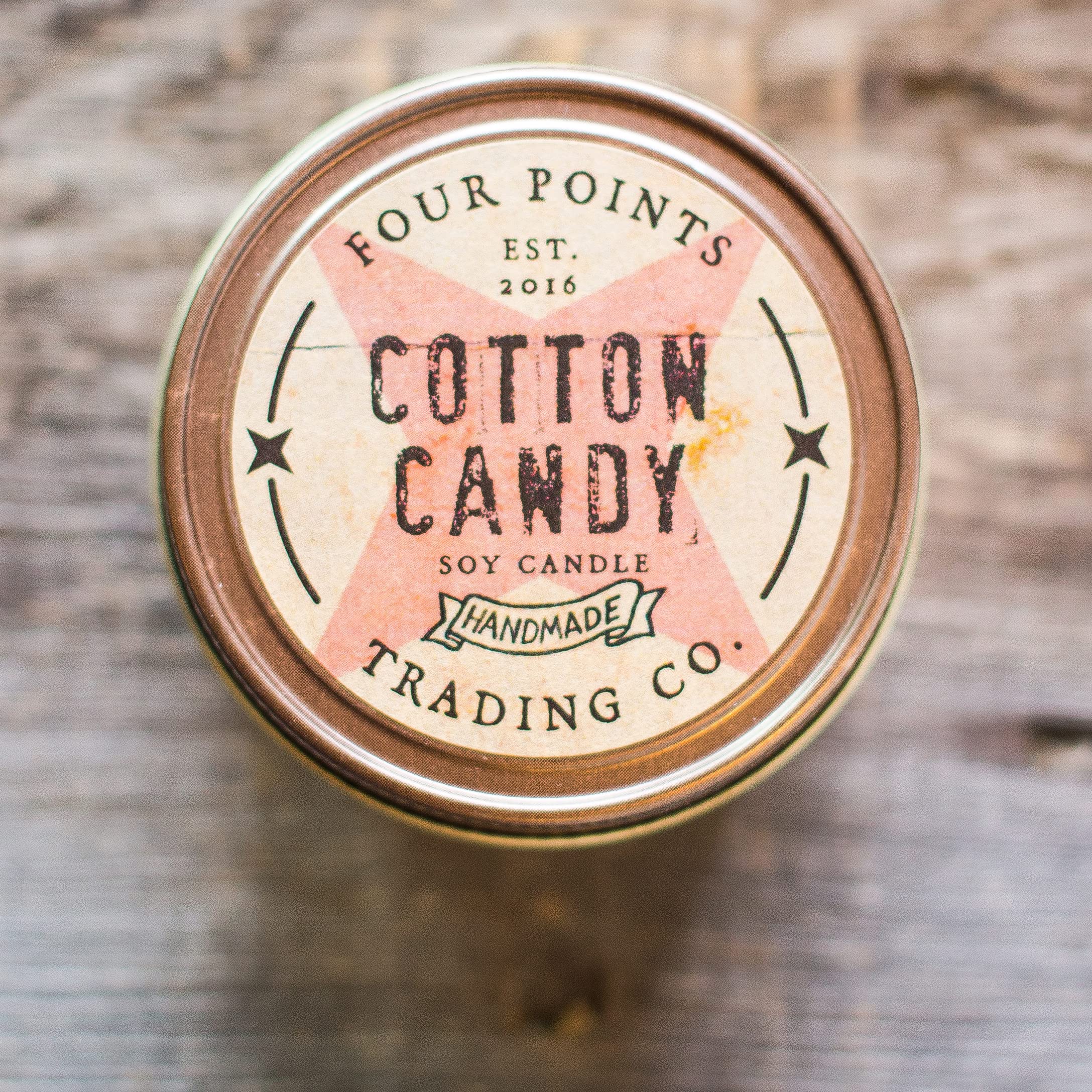 Four Points Trading Co. Cotton Candy 8 Oz Scented Soy Aromatherapy Candle w/Jar