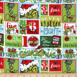 kaufman how the grinch stole christmas patch holiday, fabric by the yard