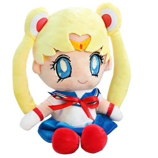 LINKOM Plush Doll Cute Cartoon Figure Plushie Stuffed Toy Soft Cushion Pillow Gift Collection Decoration for Fans Kids Girls (25cm/9.84inch, Blue)