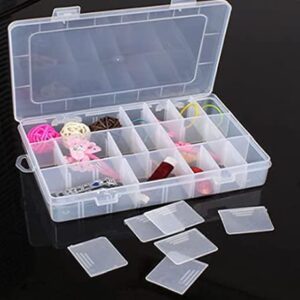 XINRONGMAOYI 24 Grids Beads Container, Jewelry Storage Box Gems Organizer Clear with Lids Adjustable Painting Diamond Storage Case for Plant Seeds