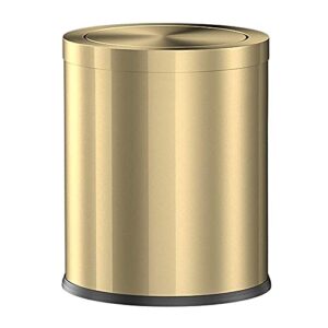 huaqinglian stainless steel gold trash can with flipping lid 4gallon fingerprint-proof garbage cans wastebasket bin for office kitchen bothroom living room bedroom