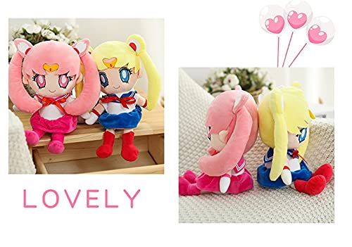 LINKOM Plush Doll Cute Cartoon Figure Plushie Stuffed Toy Soft Cushion Pillow Gift Collection Decoration for Fans Kids Girls (25cm/9.84inch, Blue)