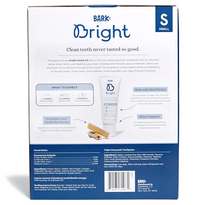 BARK Bright Small Dental Kit for Dogs, 7.71 oz., Count of 30