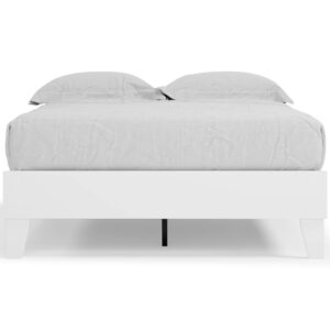 Signature Design by Ashley Piperton Modern Casual Youth Platform Bed Frame, Full, White