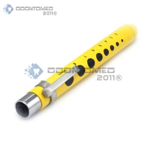 OdontoMed2011 Medical Pen Lights for Nurses Doctors, Reusable LED Medical Penlight Flashlight with Pupil Gauge, White Light, Yellow Color Penlight