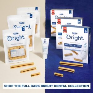 BARK Bright Dental Sticks for Large Dogs Chews, 12.2 oz., Count of 15