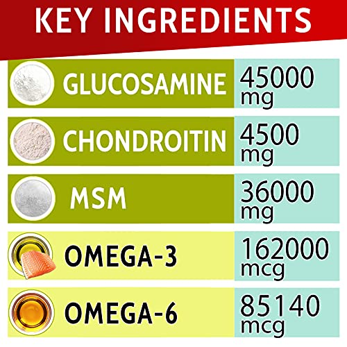 PAWFECTCHEW Glucosamine Dog Treats for Picky Eaters - Joint Supplement w/Chondroitin, MSM, Omega-3 - Joint Pain Relief - Advanced Formula - Chicken Flavor - 180 Ct - Made in USA