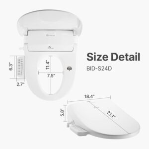 SK magic BID-S24D Electric Bidet Toilet Seat Elongated| Adjustable Warm Water, Warm Air Dryer| LED Lights| 360° Self-Cleaning Nozzle| Easy Installation| Heated Toilet Seat