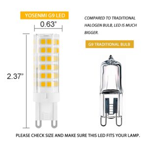 Yosenmi G9 LED Bulb 7W, 60W G9 Halogen Bulb Equivalent, 650LM, AC 100V-240V, Daylight White 6000K, Non-Dimmable G9 Bulbs for Home Lighting, 12-Pack