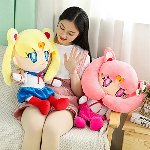 LINKOM Plush Doll Cute Cartoon Figure Plushie Stuffed Toy Soft Cushion Pillow Gift Collection Decoration for Fans Kids Girls (25cm/9.84inch, Blue)