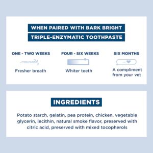 BARK Bright Dental Sticks for Large Dogs Chews, 12.2 oz., Count of 15