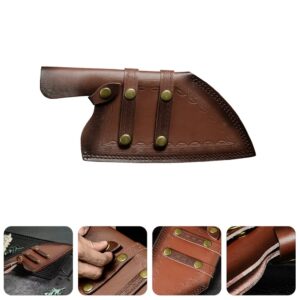 Hemoton Universal Leather Butchers Leather Meat Cleaver Cover Kitchen Guard Protectors Heavy Duty Wide Vegetable Cutter Belt Knive Universal Set Cleavers