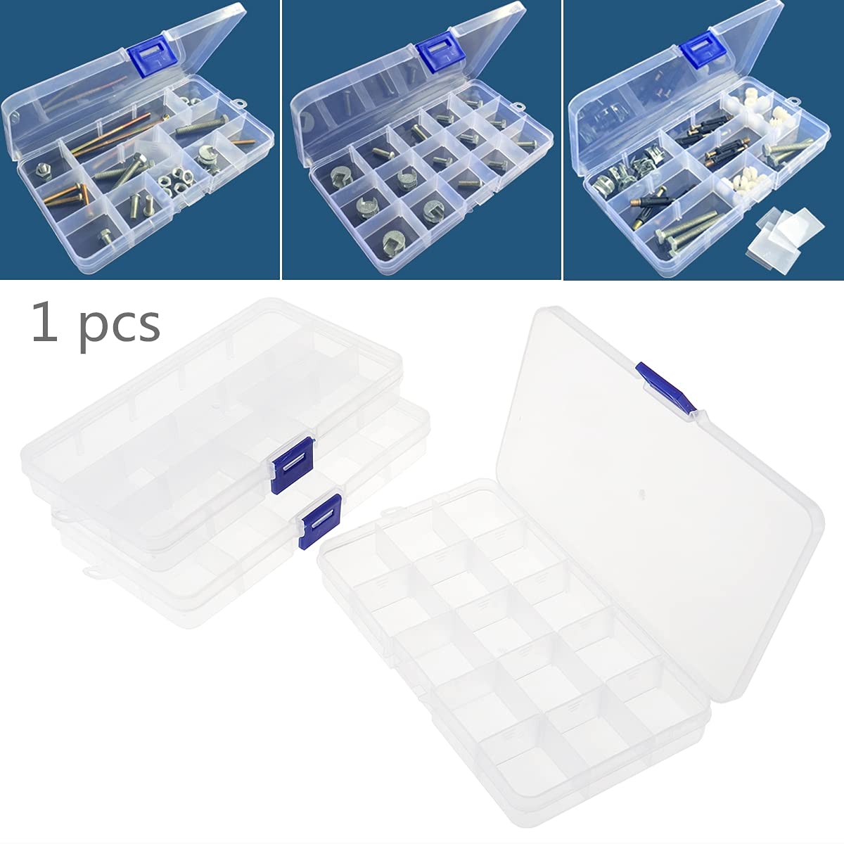 OriGlam 17cm x 8cm Clear Visible Plastic Box, Storage Box Case Container Organizer (17cm x 8cm)