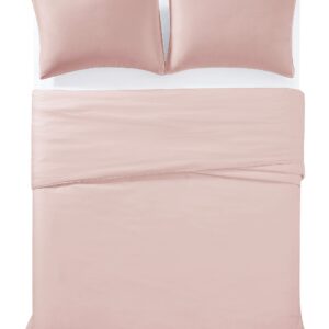 Christian Siriano NY - 300 TC Twin 2 Piece Duvet and Pillowcase Set - Cotton Sateen Collection - Blush