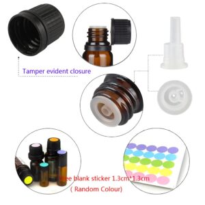 DLIBUY 4 Pcs Empty 20ml Brown Essential Oil Bottles with Dropper Black Tamper Evident Screw Cap Amber Glass Vials for Cosmetic Essential Oils Colognes Perfume Aromatherapy