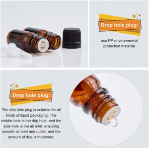 DLIBUY 4 Pcs Empty 20ml Brown Essential Oil Bottles with Dropper Black Tamper Evident Screw Cap Amber Glass Vials for Cosmetic Essential Oils Colognes Perfume Aromatherapy