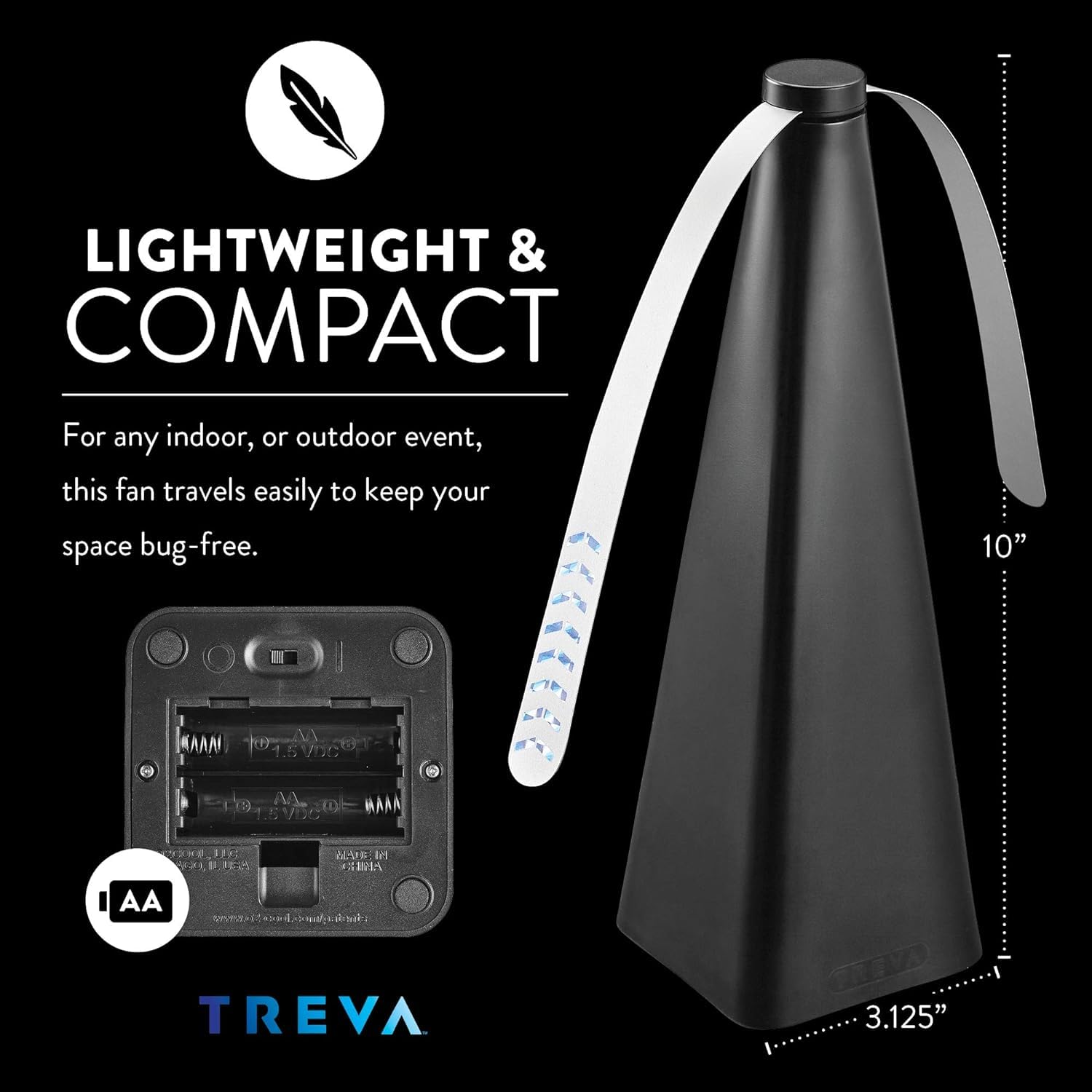 Treva Black Bug Fan, 1 EA