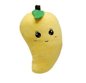 baboli cuddly mango plush toy pillow adorable soft fruit stuffed animal with smile face and cute expression pretty sweet gifts for kids boys and girls present for birthday or party 17.7 inches