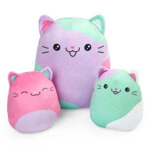 benben cat plush toy, 12" and 7'' plushies, set of 3, squishy kitty stuffed animal toy hugging pillow, soft cushion plush pillow, chirstmas gift for kids, easter basket stuffers