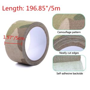 homeemoh 5cm x 5m Self Adhesive Protective Camouflage Tape, Camo Wrap Waterproof Tape Stretch Bandage Duct Tape for Outdoor Camping,CP