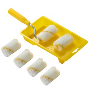 2-inch paint roller- mini plastic paint tray set, mini roller frame, microfiber roller covers, touch up trim kit with tray