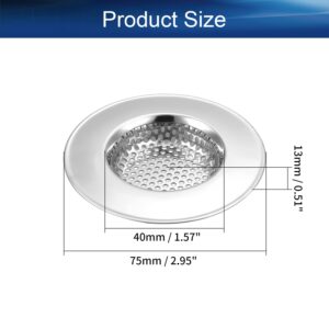 Juvielich Stainless Steel Sink Strainer-2.95" Diameter Rim Mesh Strainer Coarse Mesh Perfect for Kitchen Sink/Bathroom Bathtub Wash Basin Floor Drain Balcony Drain Hole Hair Catcher 4Pcs