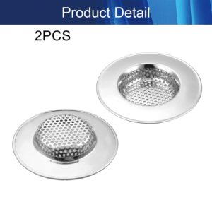 Juvielich Stainless Steel Sink Strainer-2.95" Diameter Rim Mesh Strainer Coarse Mesh Perfect for Kitchen Sink/Bathroom Bathtub Wash basin Floor drain balcony Drain Hole Hair Catcher 2Pcs