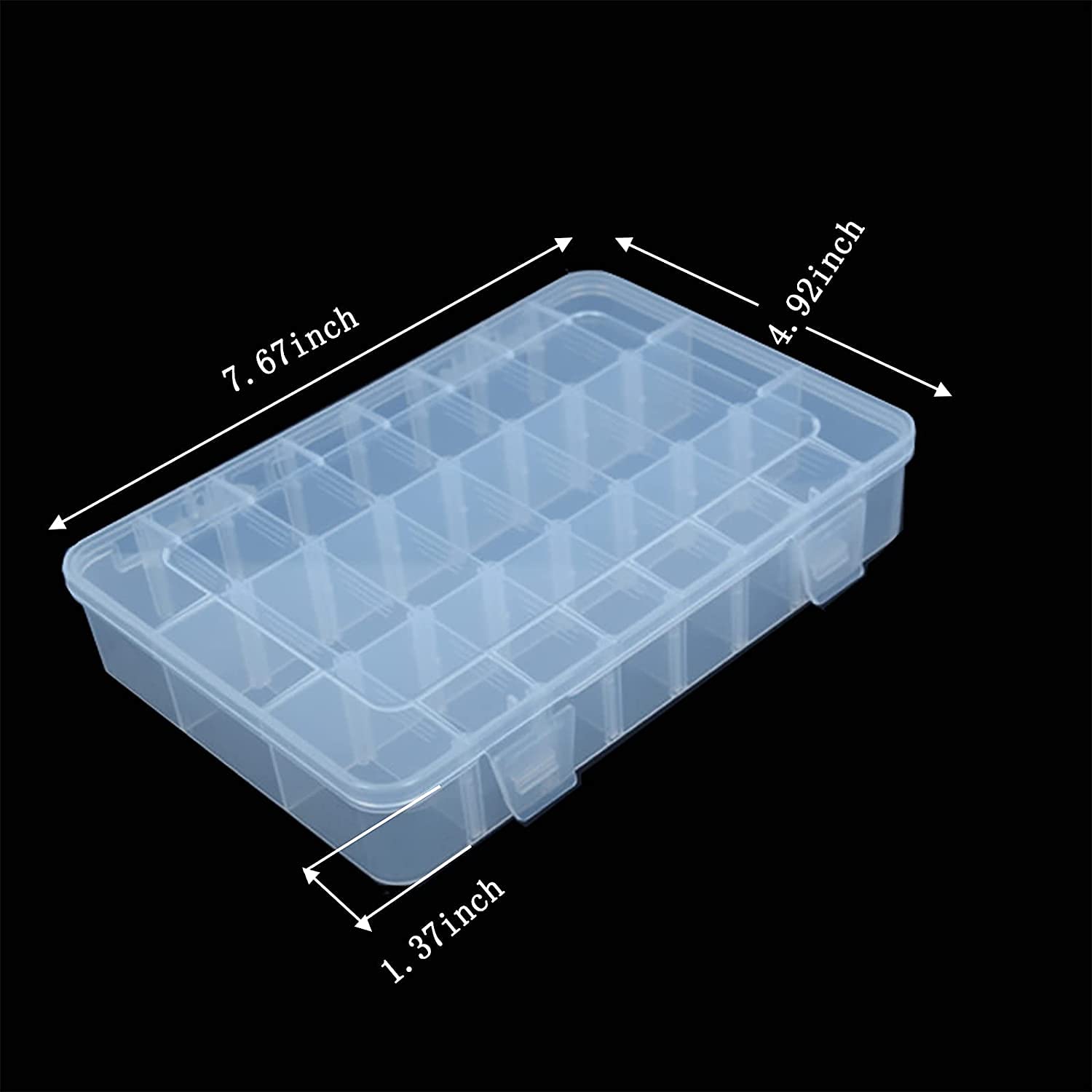 XINRONGMAOYI 24 Grids Beads Container, Jewelry Storage Box Gems Organizer Clear with Lids Adjustable Painting Diamond Storage Case for Plant Seeds