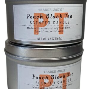 Trader Joe's Peach Black Tea Scented Candle, 5.7 oz (Pack of 2)