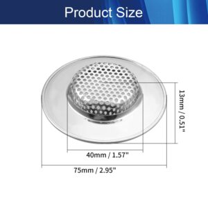 Juvielich Stainless Steel Sink Strainer-2.95" Diameter Rim Mesh Strainer Coarse Mesh Perfect for Kitchen Sink/Bathroom Bathtub Wash basin Floor drain balcony Drain Hole Hair Catcher 2Pcs