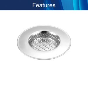 Juvielich Stainless Steel Sink Strainer-2.95" Diameter Rim Mesh Strainer Coarse Mesh Perfect for Kitchen Sink/Bathroom Bathtub Wash basin Floor drain balcony Drain Hole Hair Catcher 2Pcs