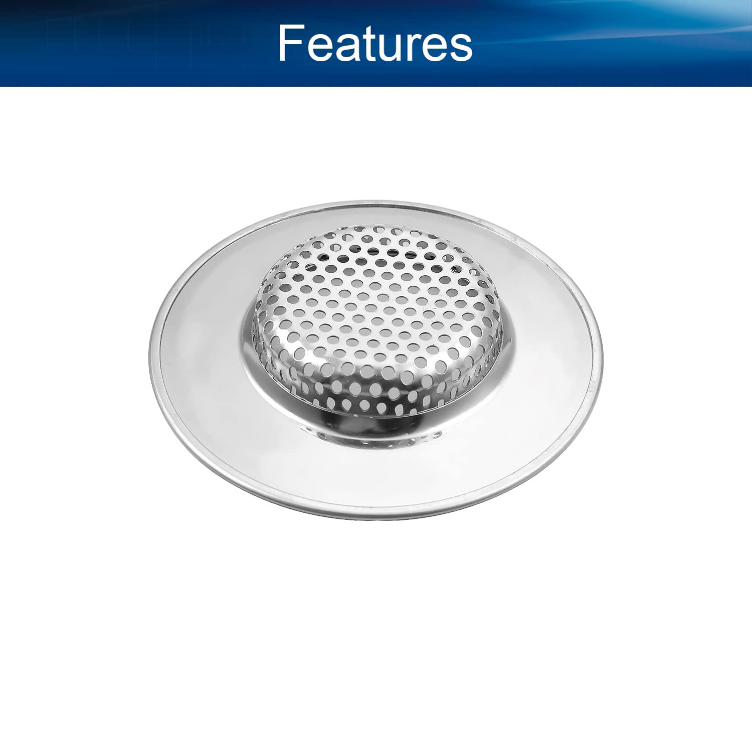 Juvielich Stainless Steel Sink Strainer-2.95" Diameter Rim Mesh Strainer Coarse Mesh Perfect for Kitchen Sink/Bathroom Bathtub Wash Basin Floor Drain Balcony Drain Hole Hair Catcher 4Pcs