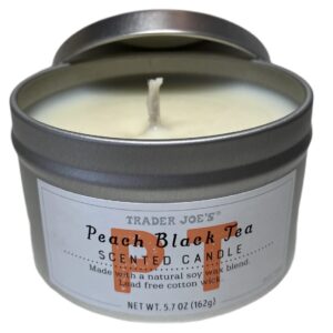 Trader Joe's Peach Black Tea Scented Candle, 5.7 oz (Pack of 2)