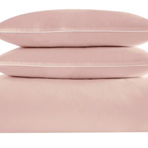 Christian Siriano NY - 300 TC Twin 2 Piece Duvet and Pillowcase Set - Cotton Sateen Collection - Blush