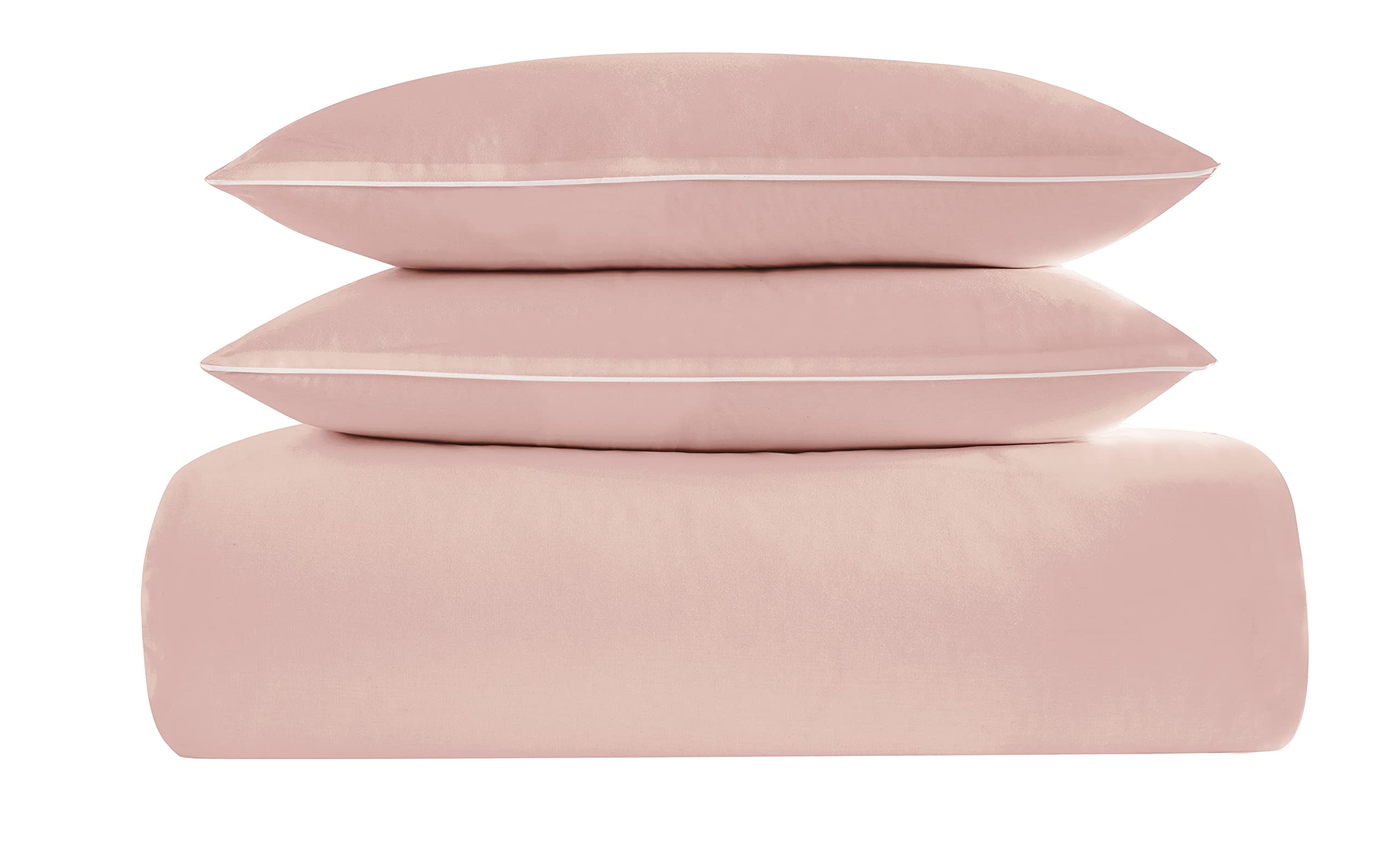 Christian Siriano NY - 300 TC Twin 2 Piece Duvet and Pillowcase Set - Cotton Sateen Collection - Blush