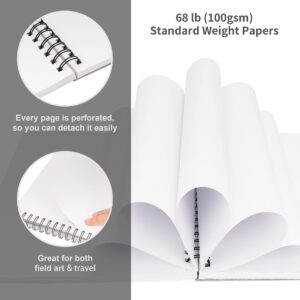 FIXSMITH 9"X12" Sketch Book | 100 Sheets (68 lb/100gsm) Spiral Sketchbook | Acid Free Drawing Paper | Sketch Pad for Kids,Beginners,Artists & Professionals| Bright White