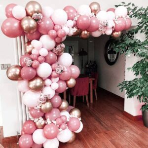 Dusty Pink 18 Inch Big Balloons 18in Dusty Rose Latex Balloons for Baby Shower Birthday Party Decorations 10pcs