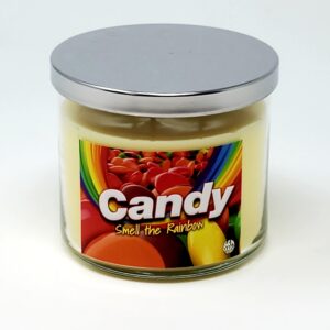 candy scented 3 wick scented candle ~ fragrance of skittles candy ~ smell the rainbow!!! (large 3 wick)