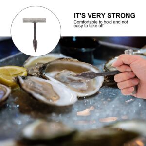 Hemoton Scallop Knife Seafood Opener Stainless Steel Oyster Knives T- Shape Shellfish Opener Tool Oyster Opener Oyster Shucking Tool for Oyster Shellfish Seafoods Seafood Peeler Scallop Opener