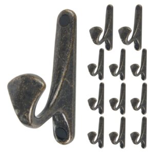 olaya 12 pack vintage coat hooks wall mounted heavy duty for hanging coat hanger with screws for bathroom kitchen office entryway (12 black coffee)