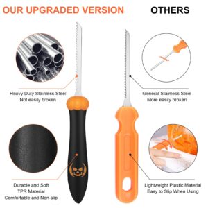 CHRYZTAL Pumpkin Carving Kit Tools Halloween, Professional Heavy Duty Carving Set, Stainless Steel Double-side Sculpting Tool Carving Kit for Halloween Decoration Jack-O-Lanterns, Gift for Halloween