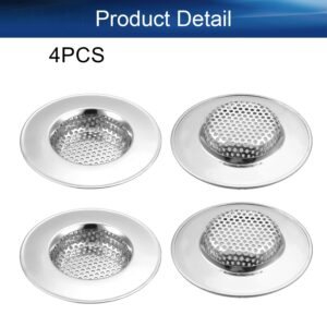 Juvielich Stainless Steel Sink Strainer-2.95" Diameter Rim Mesh Strainer Coarse Mesh Perfect for Kitchen Sink/Bathroom Bathtub Wash Basin Floor Drain Balcony Drain Hole Hair Catcher 4Pcs